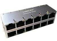 China MD-15224TRU3-1 RJ45 multiport 2X6 10/100/1000 Base-T Through Hole for sale