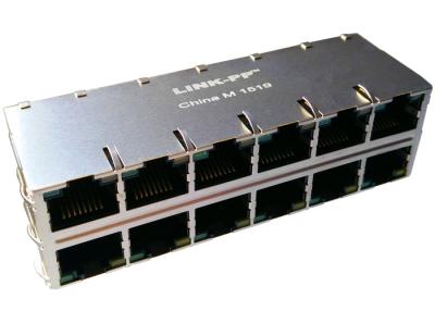 China MD-15224TRU3-1 RJ45 multiport 2X6 10/100/1000 Base-T Through Hole for sale