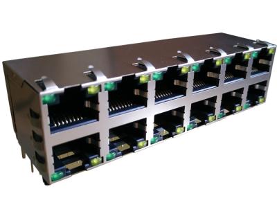 China Virtual Ethernet Switch RJGE-12M5020 2 Stacked RJ45 2x6 Port 10/100/1000Mbps for sale
