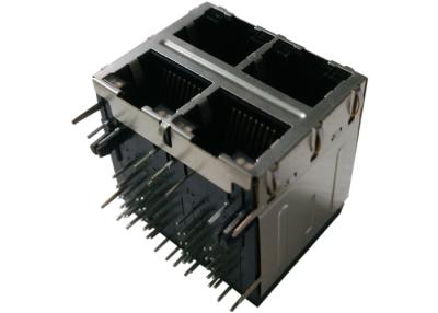 China Stacked Rj45 Connectors JC0-0351NL Pulse Jack 2x2 Port Gigabit Ethernet for sale
