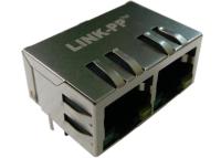 China Halo Rj45 HFJ12-1G02E-L11RL Gigabit Jack Dual Port Tab-down With LED for sale