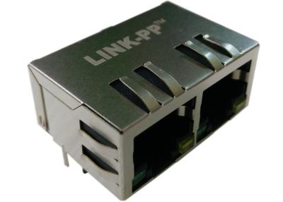 China Halo Rj45 HFJ12-1G02E-L11RL Gigabit Jack Dual Port Tab-down With LED for sale