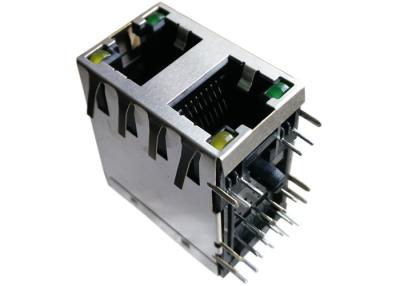 China Stacked 2x RJ45 RM3-21JA9U4C 10/100/1000Base-T Integrated Magnetics Connectors for sale