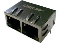 China Pulsejack J8064D628A 10/100 Base-TX RJ45 1x2 Gangjack Hub and Switches Interface for sale