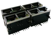 China 64F-1204GYDNW2NL 10/100/1000 BASE-T RJ45 1xN JACK W ITH MAGNETIC MODULE for sale