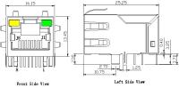 China SI-50199-F Fast Connectors Rj45 Stewart Tab-Up  10 / 100M With LEDs IP-PBX for sale