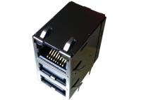 China RJ45 USB Connector RU1-A36AFB1A 10/100Base-T Magnetic With LED for sale