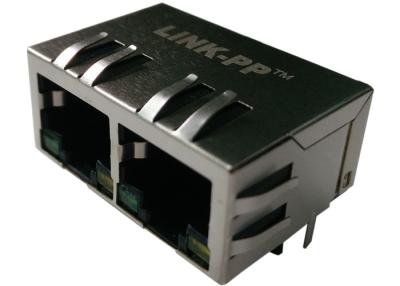 China Multi-port  6-6610003-1 1X2 MAG45  Modular Jack Gigabit Shielded, With Leds for sale
