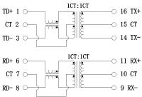 China 1500Vrms Hi-Pot TG110-E050N5LF , SMD Single Port 10/100BASE-TX Transformer for sale