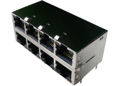 China Stacked Connector 74F-2001GYD3NW2NL RJ45 10/100 BASE-T 2X4 Jack With Magnetic for sale