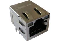 China 5-6605758-1 Rj45 Female Connector Pinout Tab-up with Leds To Medical PC for sale