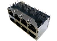 China MODULAR TELEPHONE JACKS MTJG-8-88JX1-FSG-PG GANGED & STACKED SIDE ENTRY JACK for sale