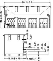 China TE Stacked Modular Jack 5569262-1 Shielded 8position 2x4 Port Category 5 for sale