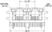 China RTB-19GB9J1A PHONE JACK RJ45 28P DIP 1X2 Tab Up 10/100/1000 Base-T for sale