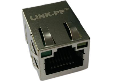 China TE RJ45 Modular Jack 6-6605748-1 Shield With LEDs 10/100Mbps Interface for sale
