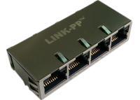 China 4 Ports Rj45 Modular Pcb Jack Side Entry 5-6610049-1 Magnetics 10/100Mbps for sale