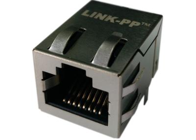 China Magnetic Jack 6605783-1 Rj45 Right Angle PCB Connector 10/100 mbps for sale