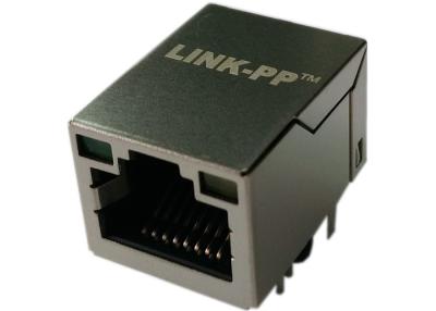 China 10 Pin Horizontal Gigabit 6605839-1 Modular Jack Shielded With Resistor Leds for sale