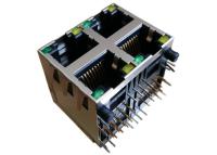 China XRJD-S-22-8-8-1 Stacked RJ45 Modular Jack , 10/100 Base-T 2x2 Port 8p8c for sale