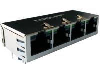 China Pulse JG0-0025NL10/100/1000 Base-T Quad Port Magjack 10-pin RJ45 for sale