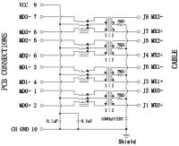 China Network 2x4 Port Stacked RJ45 Magjack Shielded , JC0-0131NL Through Hole for sale
