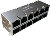 China 10/100/1000 Base-T RJ45 JC0-0132NL Stacked 2x6 Port Connector without LEDs for sale