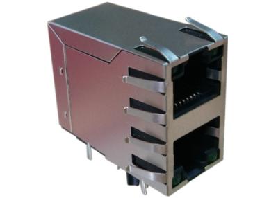 China RJMG12163226600R Stacked RJ45 Gigabit 2x1 Port R/A Stack DIP for sale