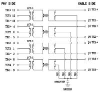 China 0826-1G1T-23-F RJ45 Magnetic Jack Tab-up 12 Cores 1000Base-T for sale