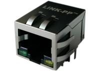China Lan 10/100mbps SI-60001-F Magnetic RJ45 Jack 1x1 Tab-down Shield With LED for sale
