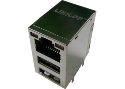 China Amphenol RJMG1J31171012R Rj45 10/100Base T, Stacked 2Usb Jack for sale