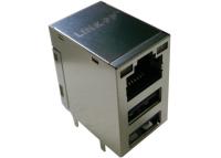 China RJMG1J31281012R Rj45 10/100, 1 Port, Dual Usb A, Led1 Rd Led2 Gr for sale
