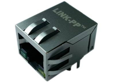 China Magnetic RJ45 Jack ARJ11E-MBSB-A-B-EM2 Single Port 1000 BASE-T Through Hole for sale