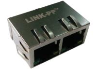 China Dual Port 10/100 RJ45 Magnetics ARJ12A-MASD-A-B-FMU2 Angle Right Jack for sale