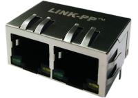 China XMH-9759-B6B2120-136 - Two Port with 10/100/1000Mbps, Shielded, MAG, LEDs for sale