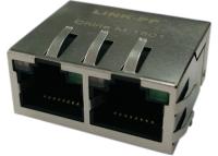 China XRJH-02T-1-D22-1D0 Rj45 Dual Port with 10/100 MAG, EMI Fingers for sale
