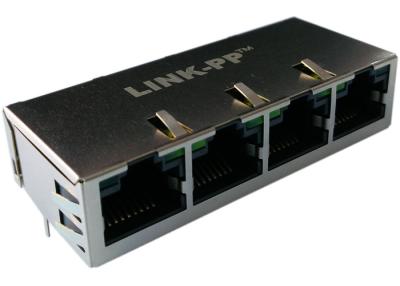 China G26US-710151A Multi-port RJ45 Modular Jacks Right Angle 1 x 4 Port , Tab-up for sale