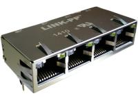 China Multi RJ45 1000Base-T RJMG214021610NR Gigabit, 4 Ports, Led1 Gr Led2 Bi Gr/ Or for sale