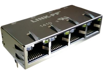 China Multi RJ45 1000Base-T RJMG214021610NR Gigabit, 4 Ports, Led1 Gr Led2 Bi Gr/ Or for sale