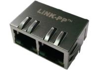 China HFJ12-1G11ER-L11RL FastJack 1x2  Tab-Down Ganged Gigabit RJ45 for sale