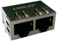 China Multi-port RJ45 HFJ12-1G16ERL Dual Tab-Down 1000Base-T Connector Wo/LED for sale
