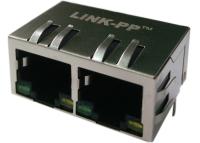 China Dual Rj45 HFJ12-2450ER-L77RL Halo FastJack Tab-Down 10/100Base-T W/LED for sale