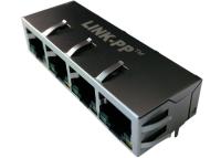 China HFJ14-2450ER-L11RL Quad Rj45 Halo FastJack Tab-Down 10/100Base-T W/LED for sale