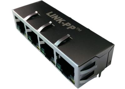 China HFJ14-2450ER-L11RL Quad Rj45 Halo FastJack Tab-Down 10/100Base-T W/LED for sale