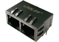 China Dual Rj45 HFJ12-2450ER-L55RL Halo FastJack Tab-Down 10/100Base-T W/LED for sale