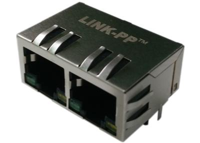 China XFATM9-CLxu2-4MS Dual Port Rj45 Connector 10/100Base-T Shield W/LED for sale