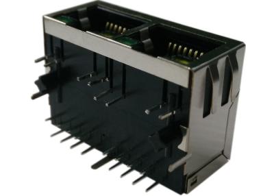 China XFATM9-CLxu2-4NTS Dual Port Rj45 Connector 10/100Base-T Shield W/LED for sale