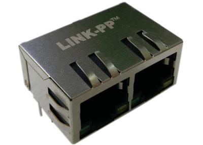 China XFATM9C-CLxu2-4MS Dual Port Rj45 Connector 10/100Base-T Shield W/LED for sale