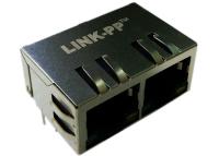 China XFATM9C-CLxu2-4S Dual Port Rj45 Connector 10/100Base-T Shield W/LED for sale
