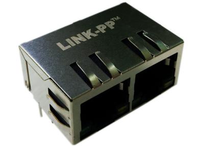 China XFATM9C-CLxu2-4S Dual Port Rj45 Connector 10/100Base-T Shield W/LED for sale