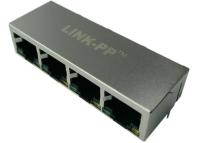 China XFATM11P-CAGY4-2S Four Port 10/100Base-T Rj45 Shield With LED for sale